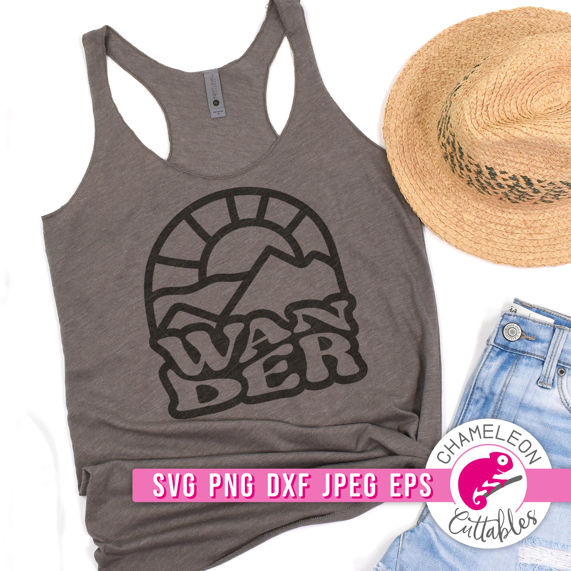 SVG, PNG, Dxf, Jpeg, Wander Svg, Retro Outdoor Hiking Design, Mountain ...