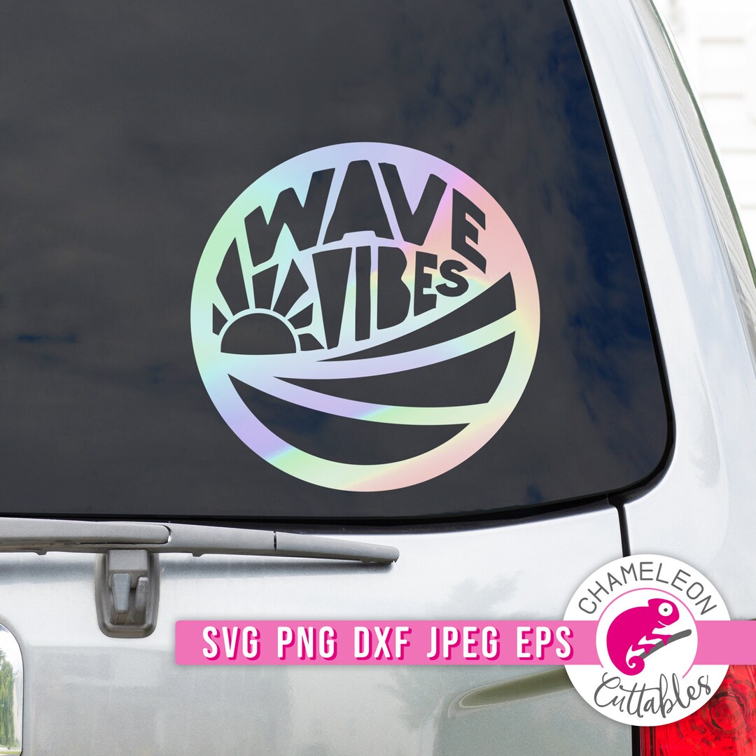 SVG, PNG, DXF, Jpeg, Wave Vibes Car Decal Design, Surf Decal File ...