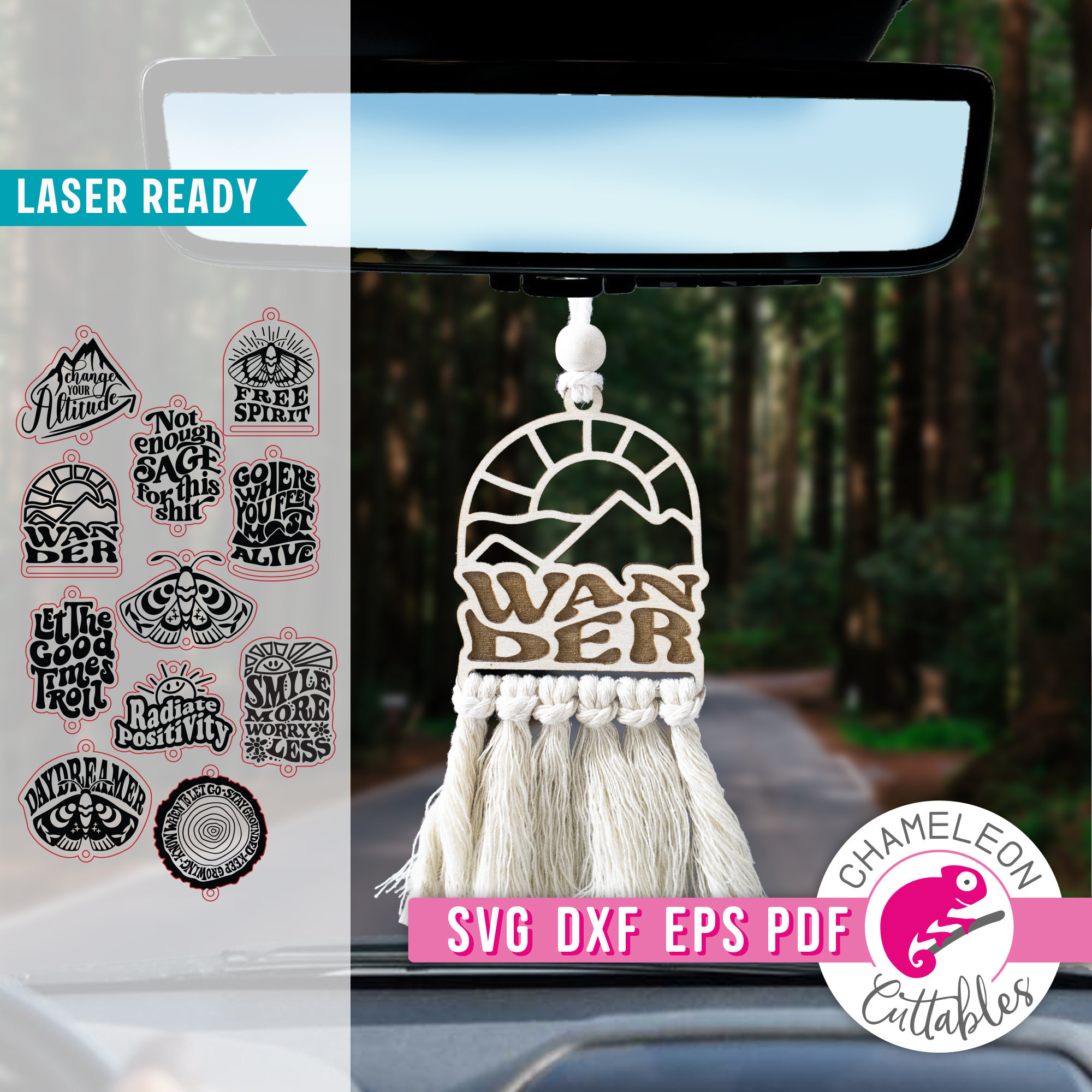 SVG DXF Pdf Eps Retro Car Charm File Bundle for Laser - Etsy