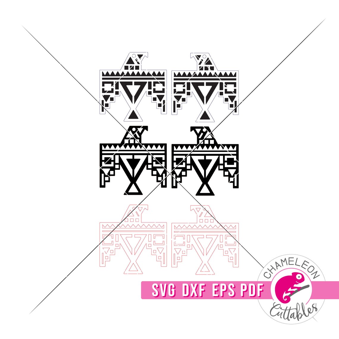 SVG DXF PDF Eps Aztec Eagle Earring Laser Svg Glowforge | Etsy