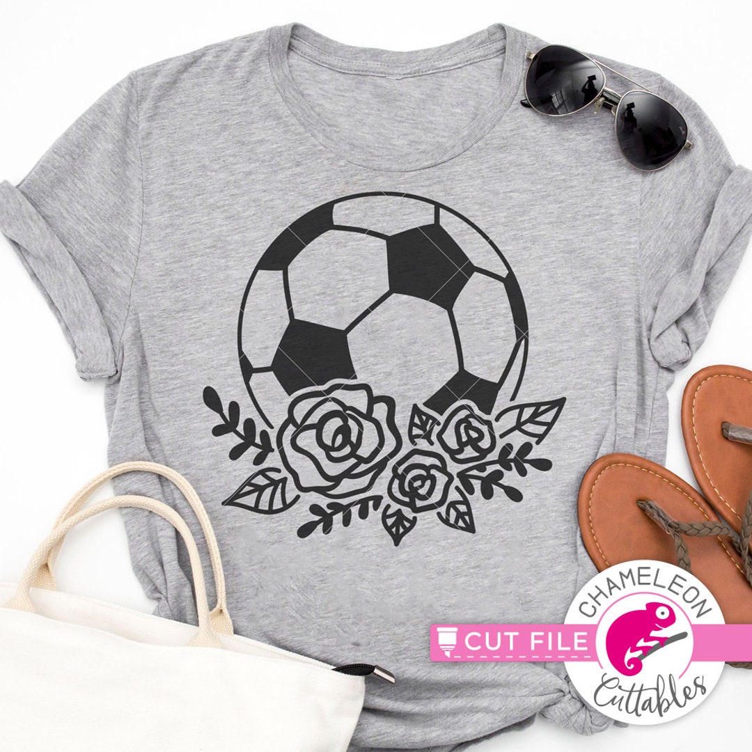 Soccer Ball With Flowers, Soccer Mom Design, Roses, SVG File for ...