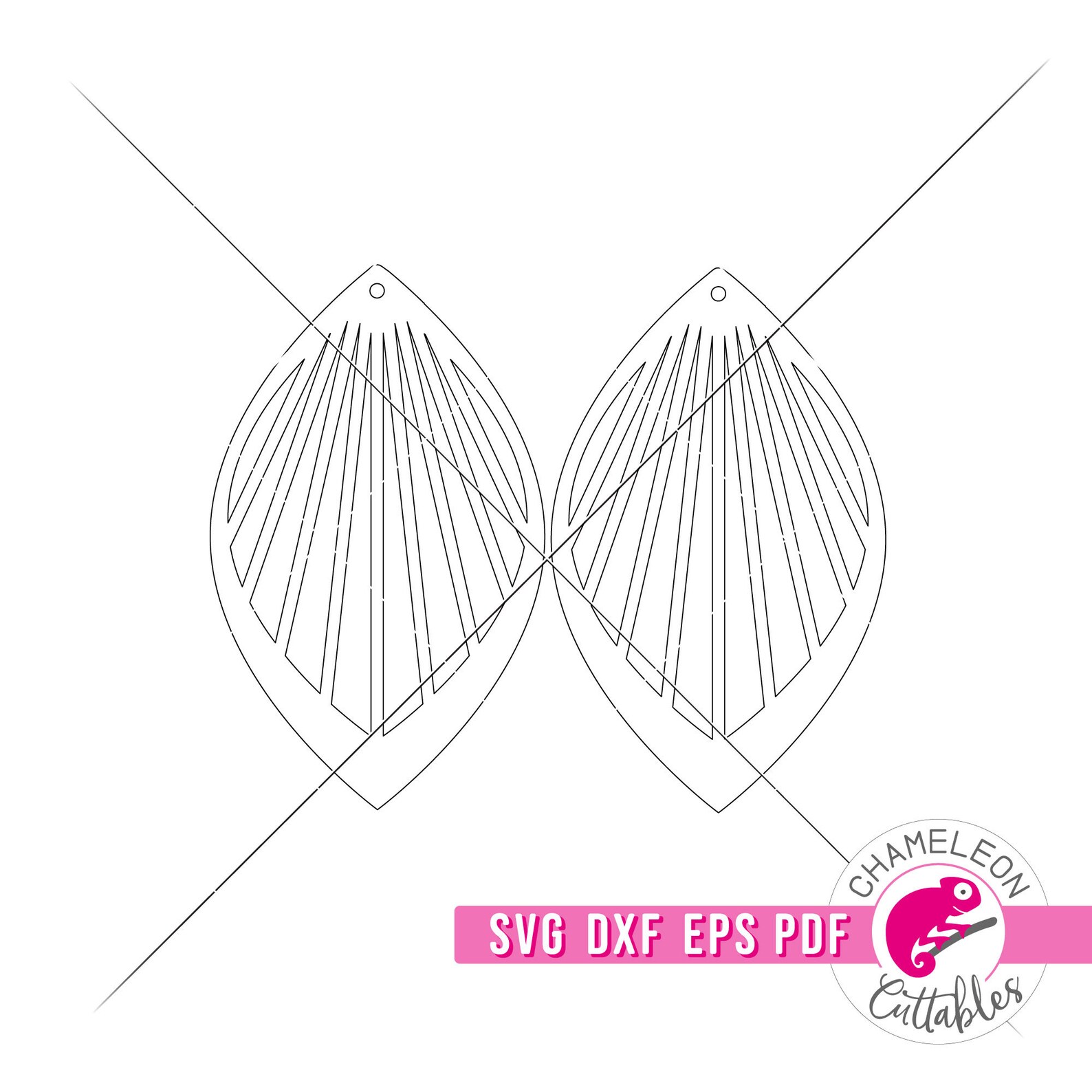 SVG, DXF, PDF, Eps Ray Earring Laser Svg, Glowforge Elegant Earring ...