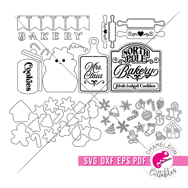 SVG DXF PDF Eps Christmas Baking Svg for Tray Christmas - Etsy