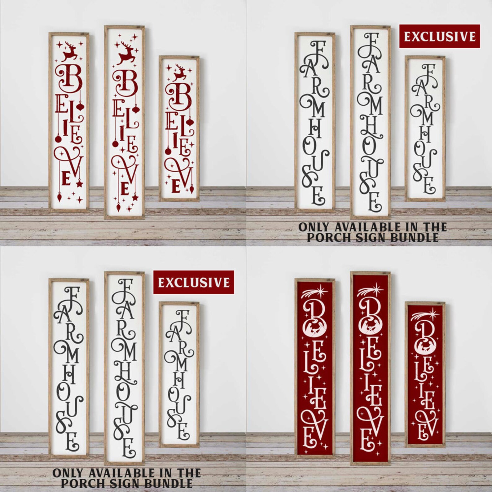 Porch Sign Bundle SVG PNG DXF Vertical Files for Long Porch - Etsy