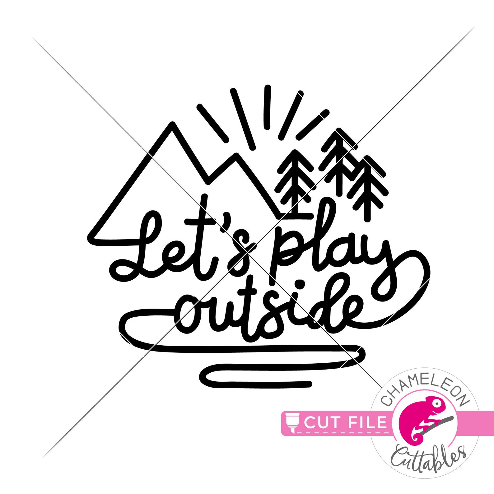 Let's Play Outside Line Drawing Camping Outdoor Hiking SVG | Etsy