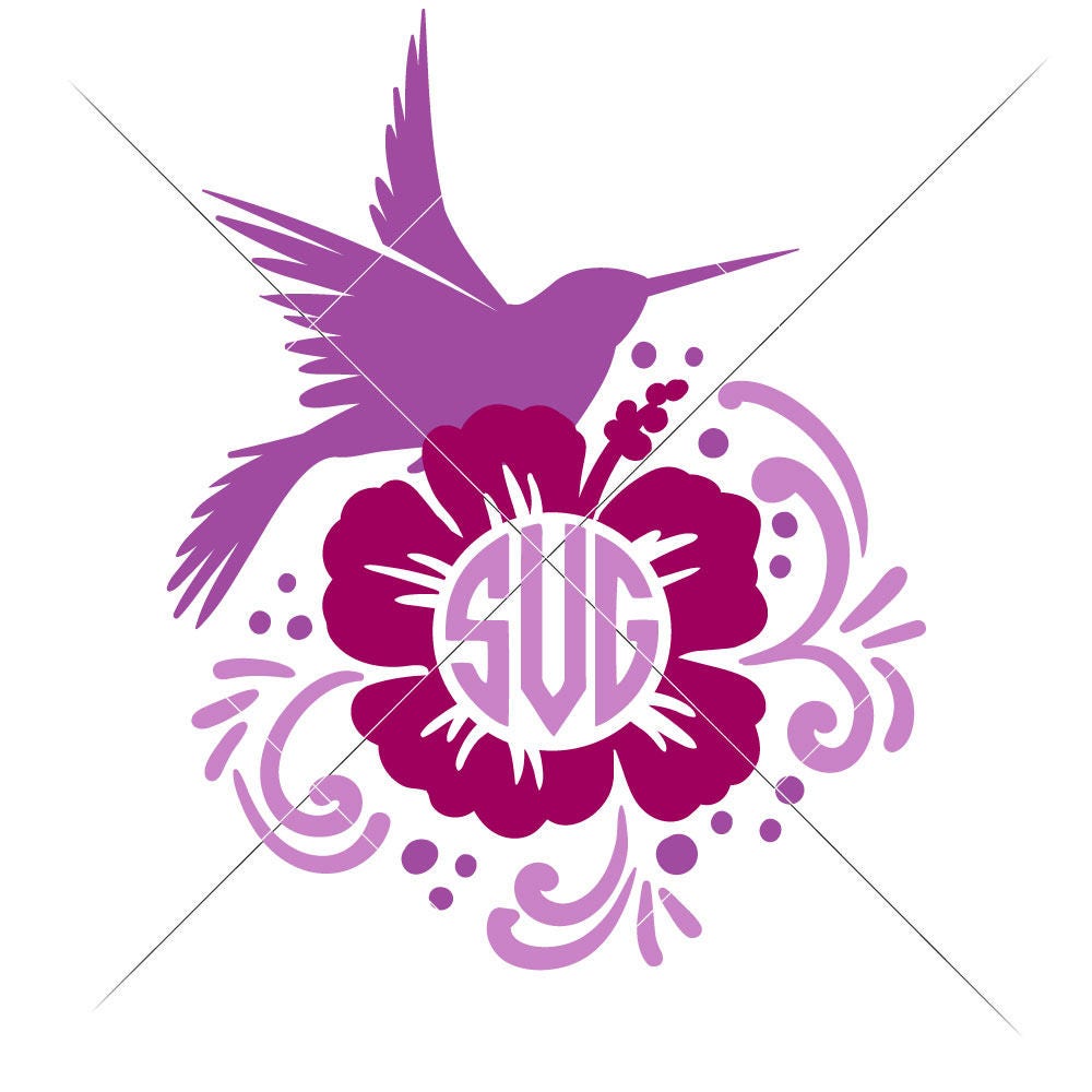 Hummingbird Monogram Frame Humming Bird SVG Dxf Files for - Etsy