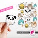 PRINT & CUT Sticker Sheet Template, PNG, Cute Animals, for Cricut, for ...