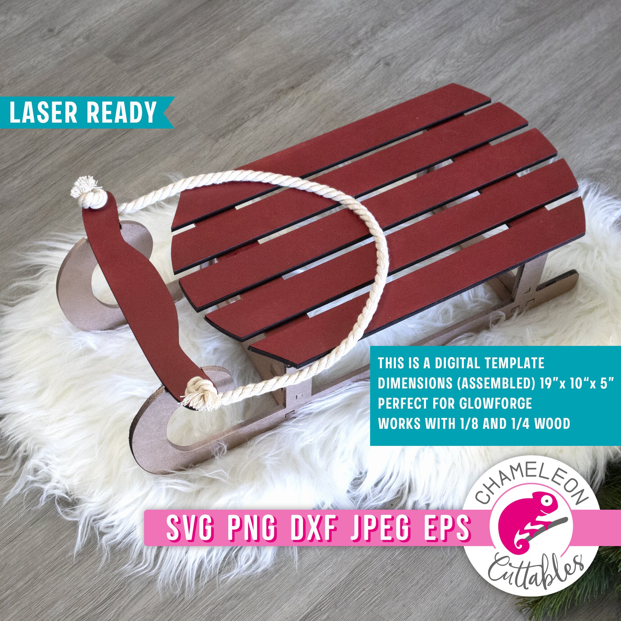 SVG DXF Christmas Sled Laser File Christmas Cnc Design - Etsy