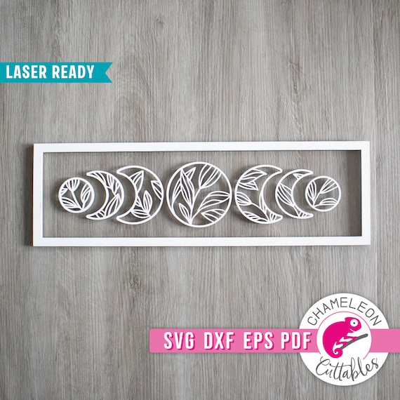 SVG DXF PDF Eps Framed Moon Phases Laser Svg Glowforge - Etsy