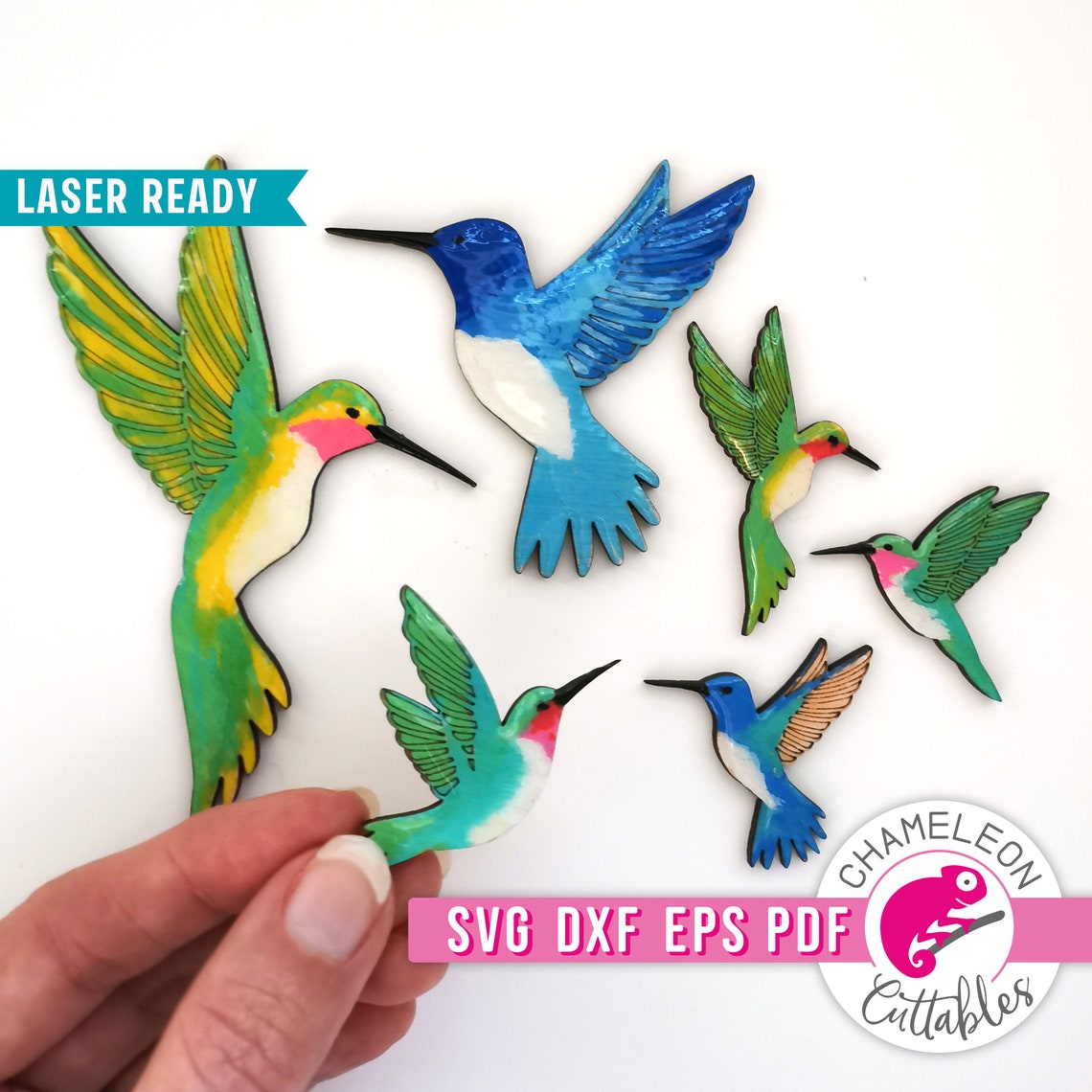 SVG DXF PDF Eps Hummingbird Laser File Bundle Glowforge - Etsy
