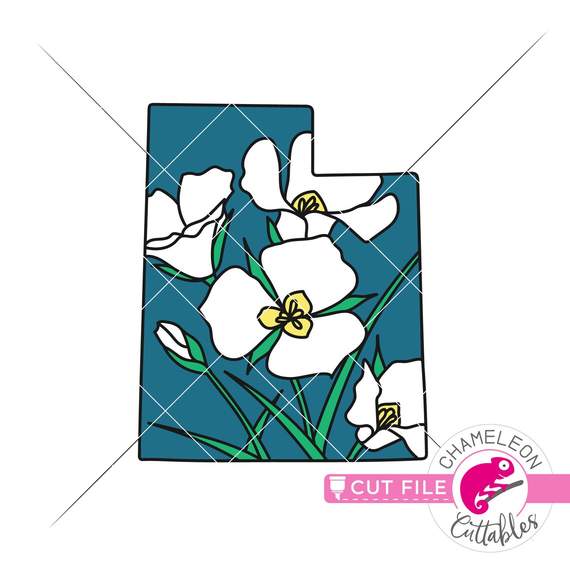 Utah State Flower Outline, Sego Lily, Layered, SVG, Png, File for ...