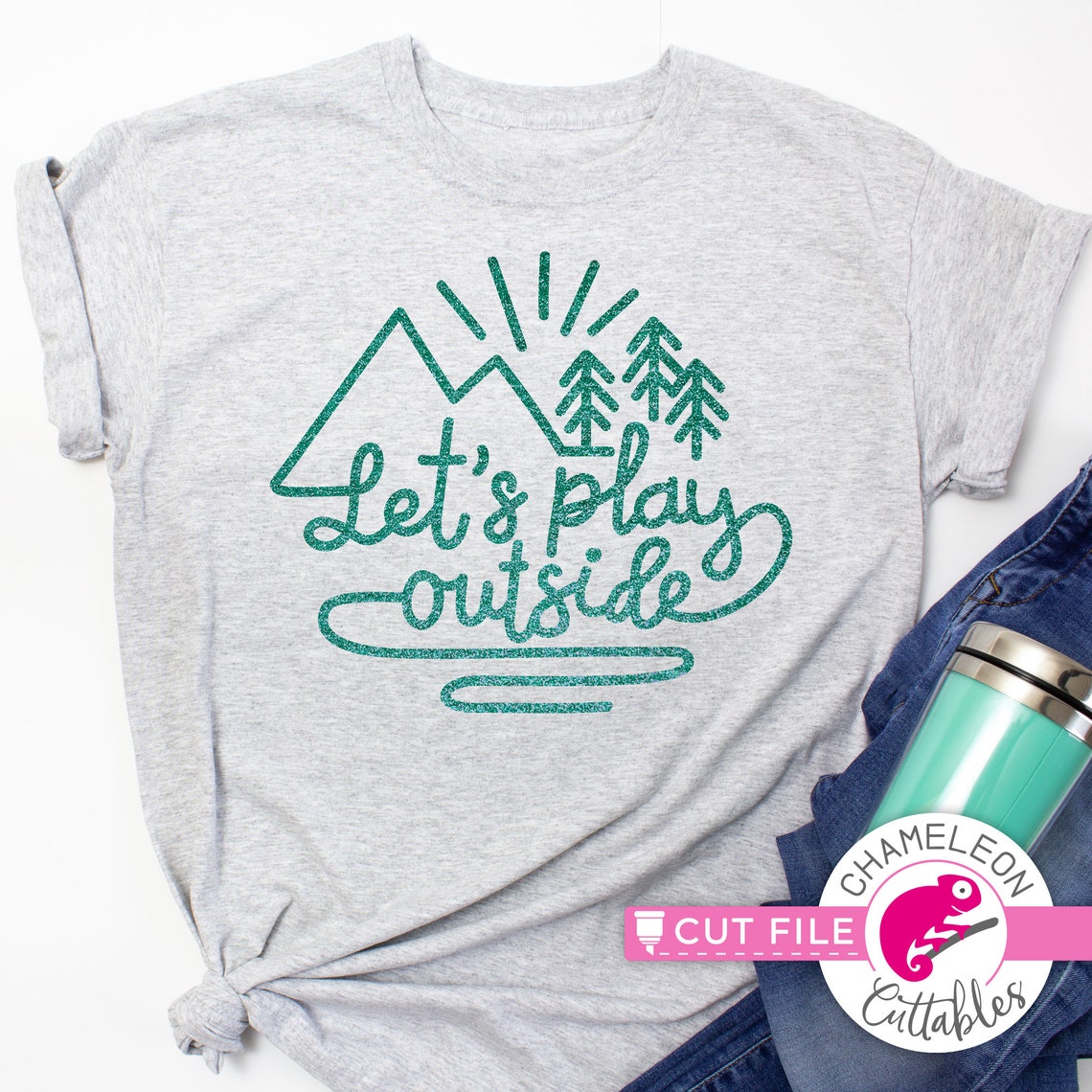 Let's Play Outside Line Drawing Camping Outdoor Hiking SVG | Etsy