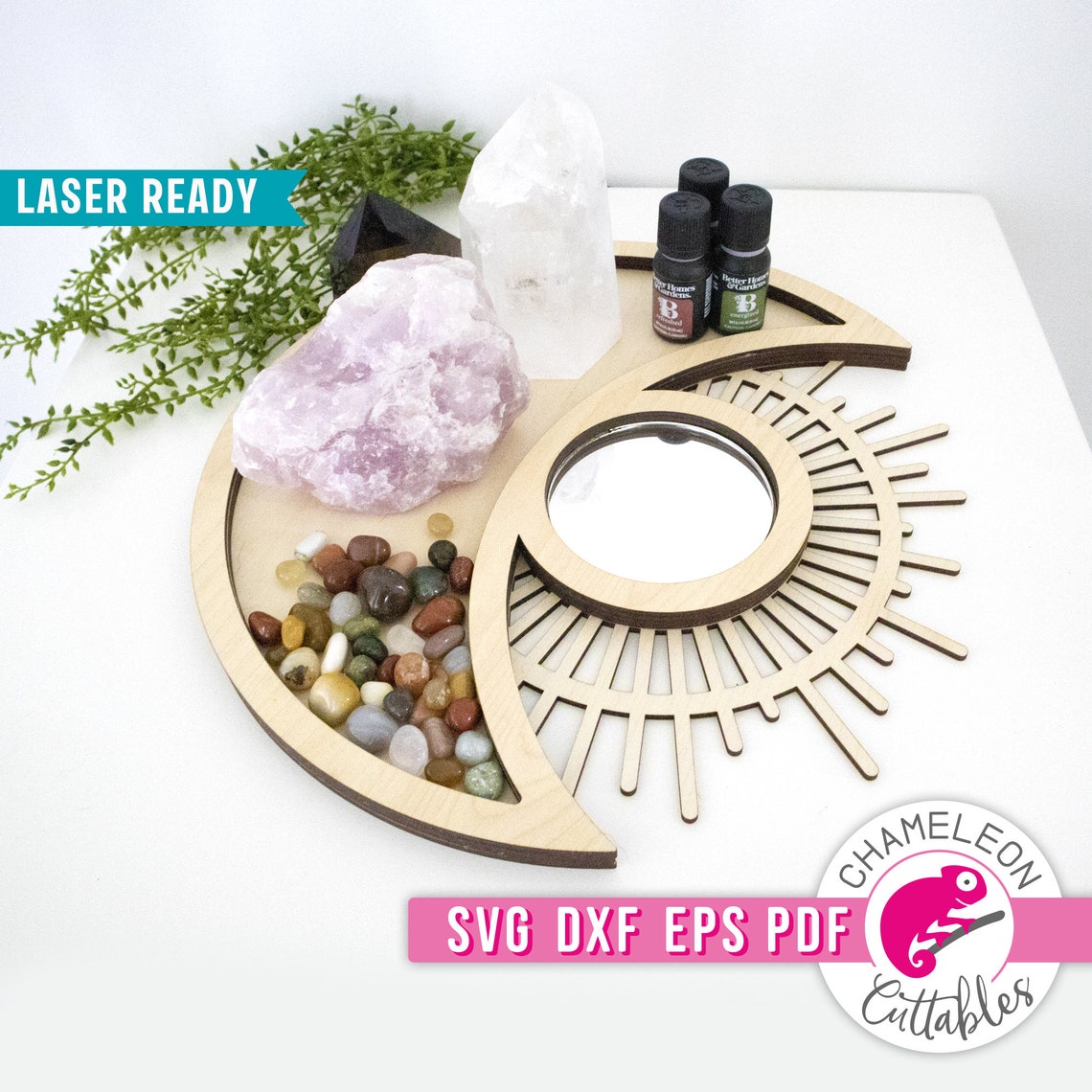 SVG DXF PDF Eps Moon and Sun Tray Laser Svg Bundle - Etsy