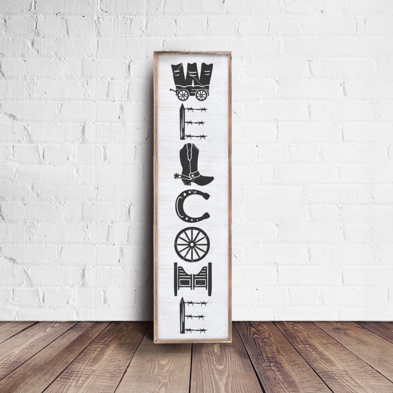 Welcome Western for Door Wood Sign Vertical SVG File for | Etsy
