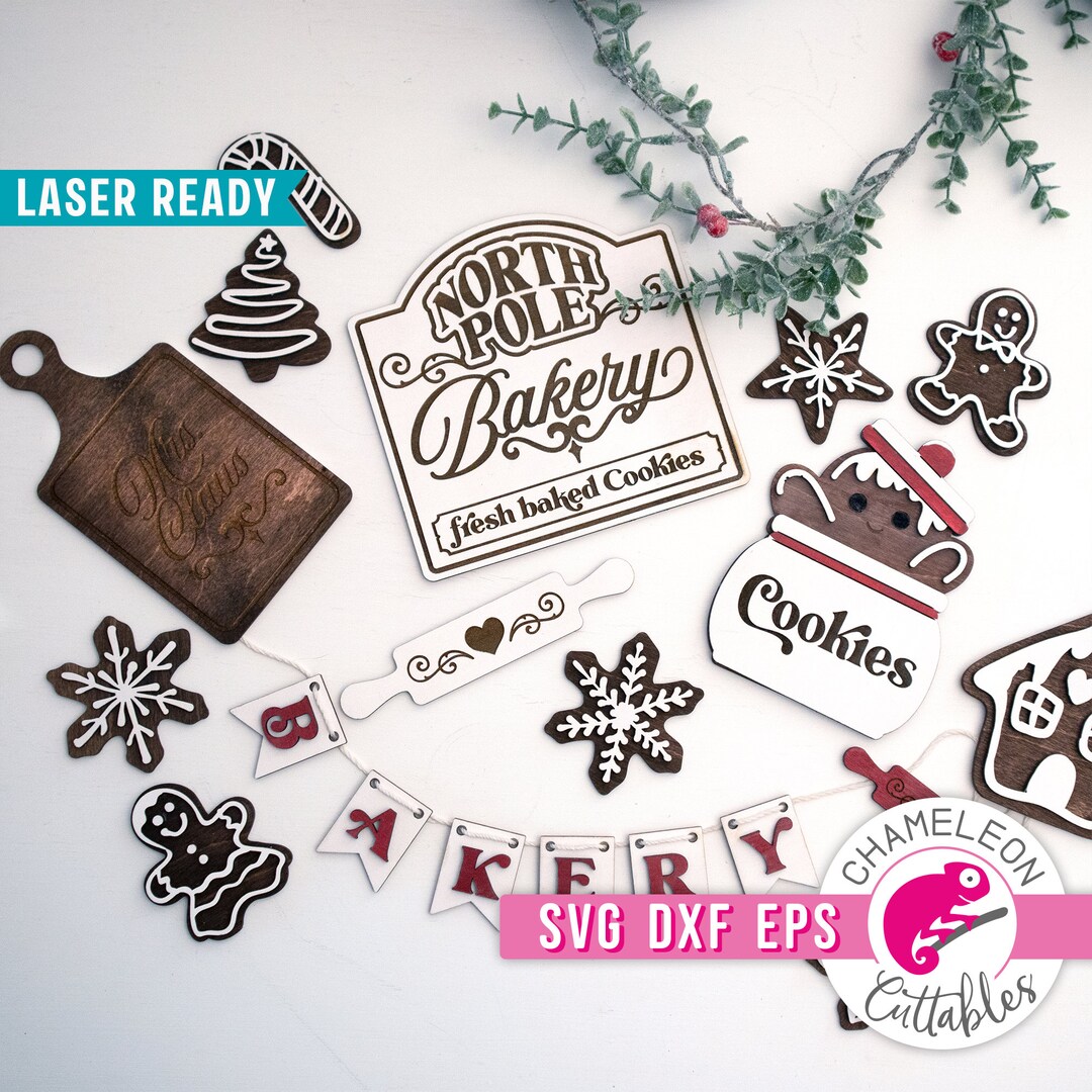 SVG, DXF, PDF, Eps Christmas Baking Svg for Tray, Christmas Glowforge ...