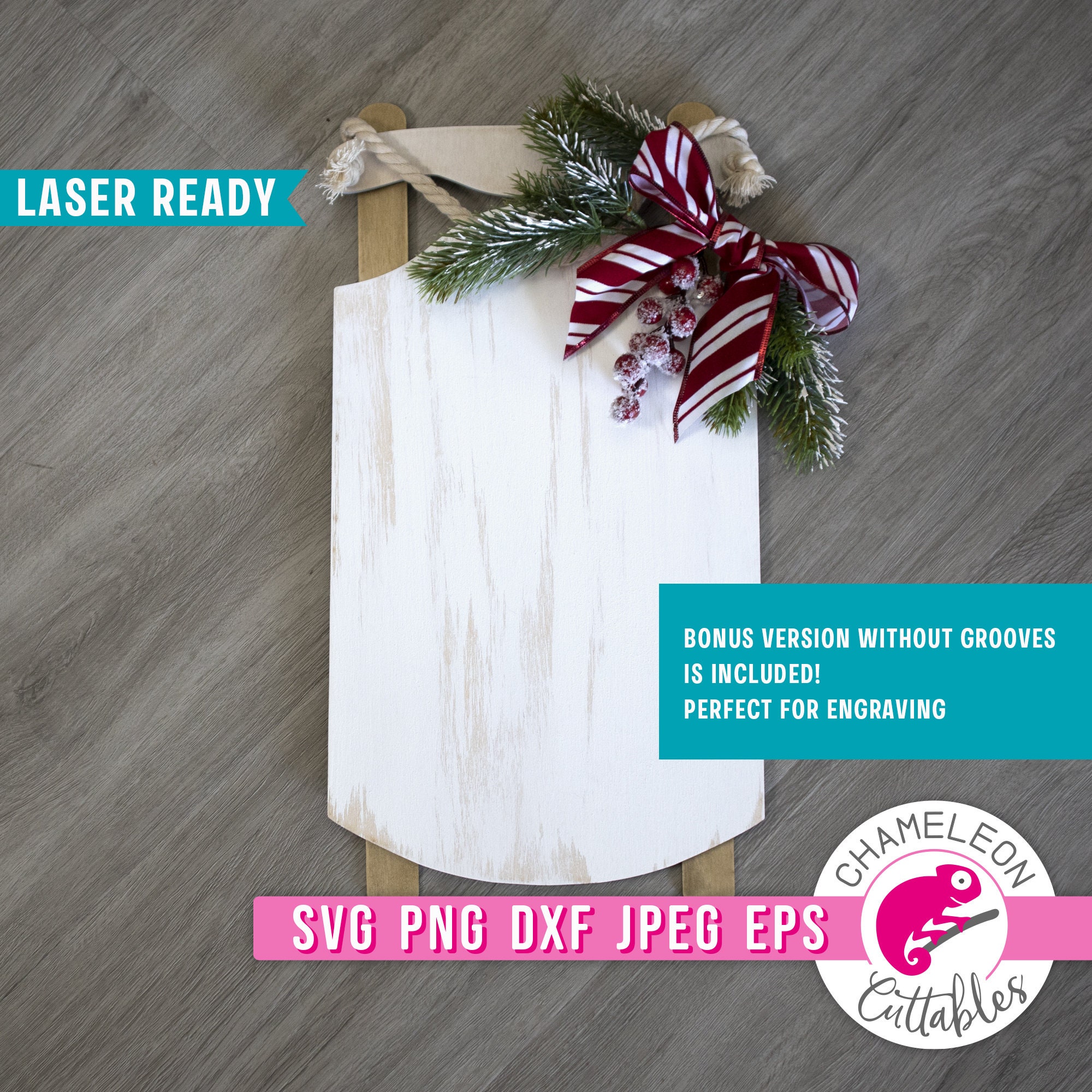 SVG DXF Christmas Sled Sign File Christmas Cnc Design | Etsy