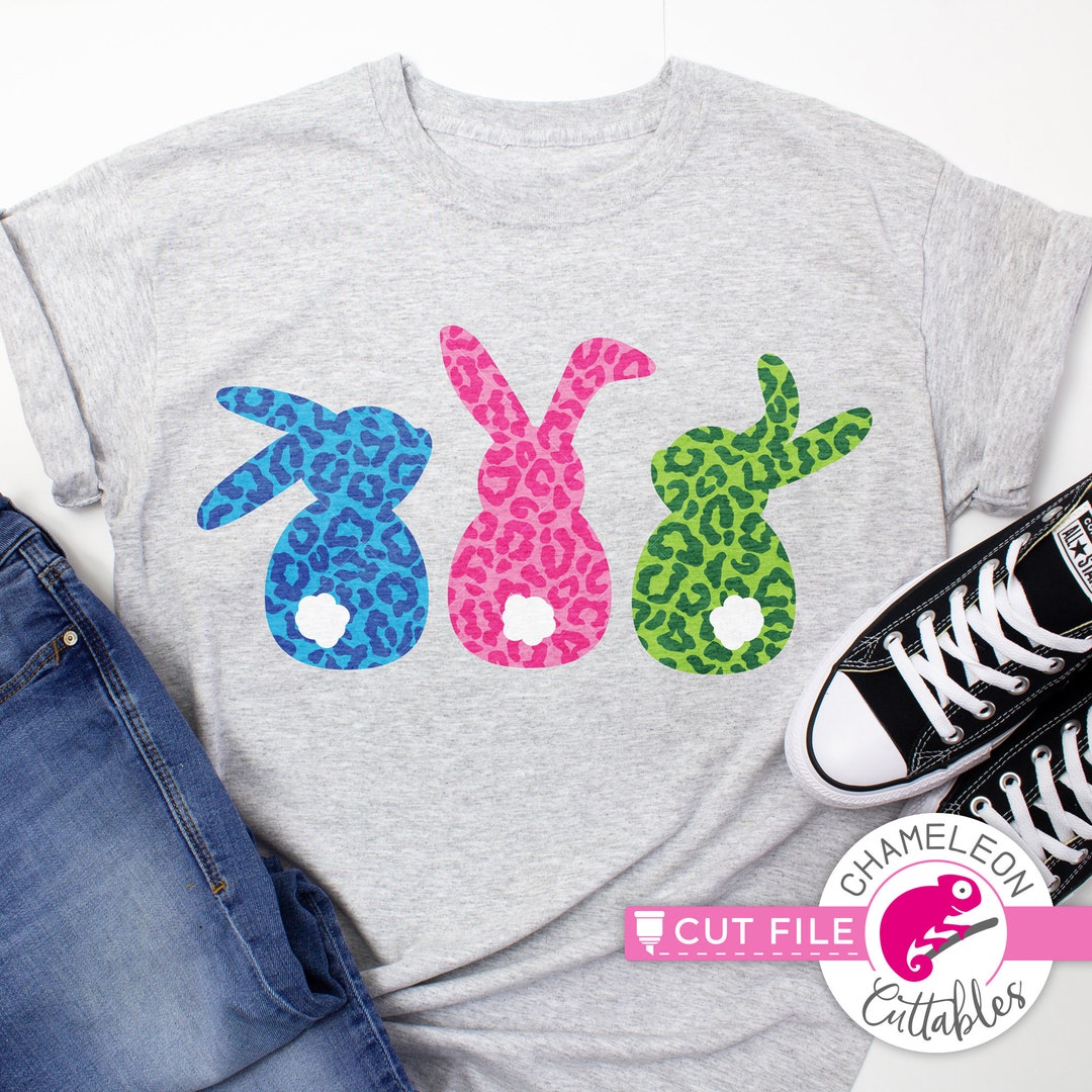 SVG, PNG, DXF, Jpeg, Cheetah Print Easter Bunny, Bunnies, Layered, Cute ...