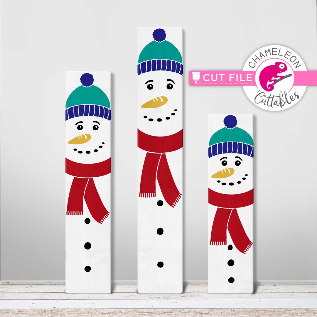 Snowman Porch Sign Christmas SVG, Vertical Files for Vinyl Stencil ...