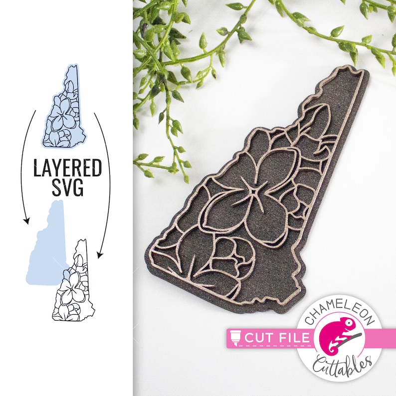 New Hampshire SVG, Flower SVG, Glowforge File, Cricut Designs, Thunder ...