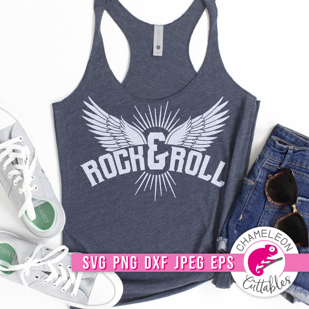 SVG, PNG, Dxf, Jpeg, Rock and Roll Vintage Eagle Svg, Retro Rock Shirt ...