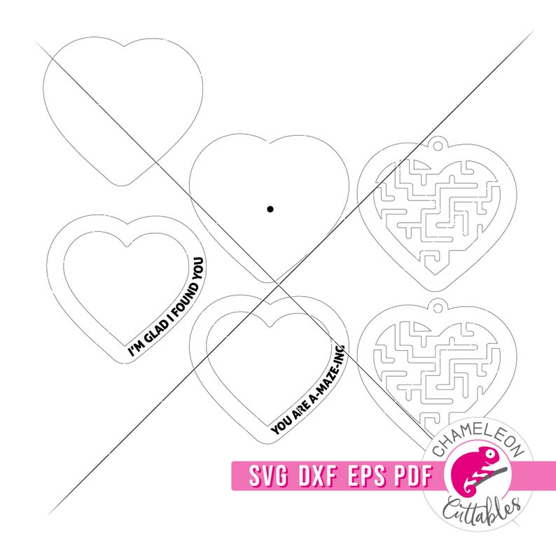 SVG, DXF, PDF, Eps Heart Maze Laser Svg, You Are Amazing Glowforge ...