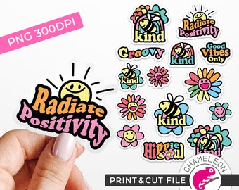 PRINT & CUT Sticker Sheet Template, PNG, Cute Animals, for Cricut, for ...