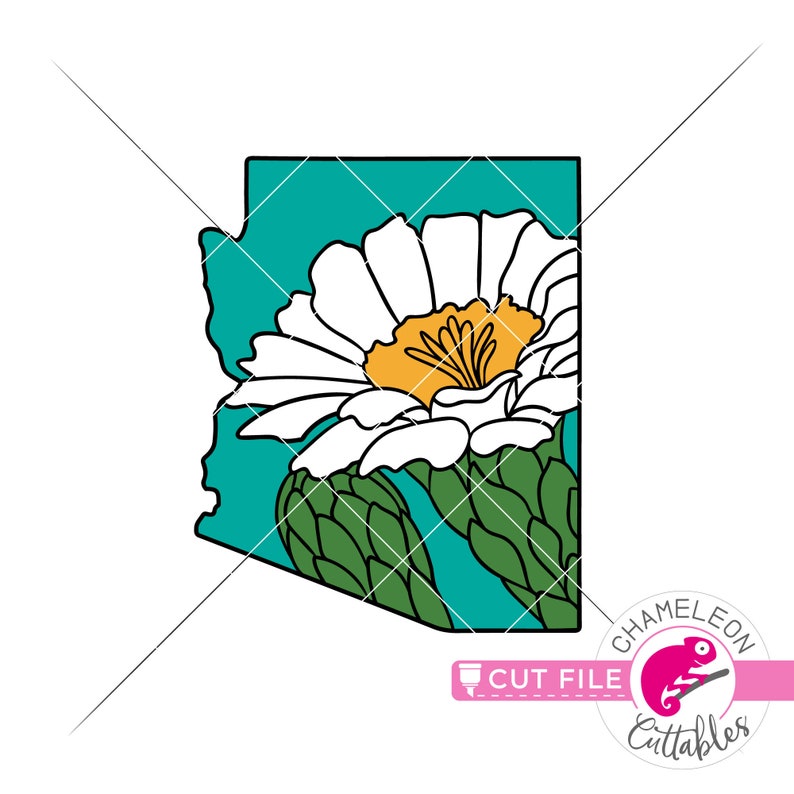 SVG, PNG, DXF, Jpeg, Arizona, State Flower, Saguaro Blossom, Layered ...