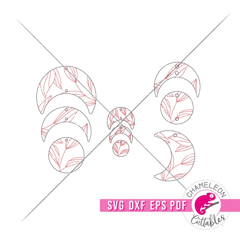 SVG, DXF, PDF, Eps Moon Jewelry Laser Svg, Moon Phases Glowforge ...