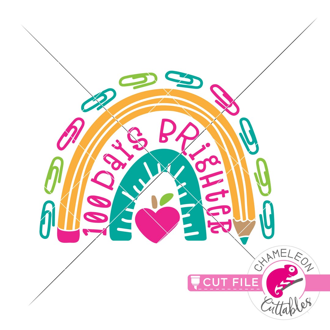 SVG, PNG, DXF, Jpeg, School Rainbow Svg, 100 Days of School Svg ...