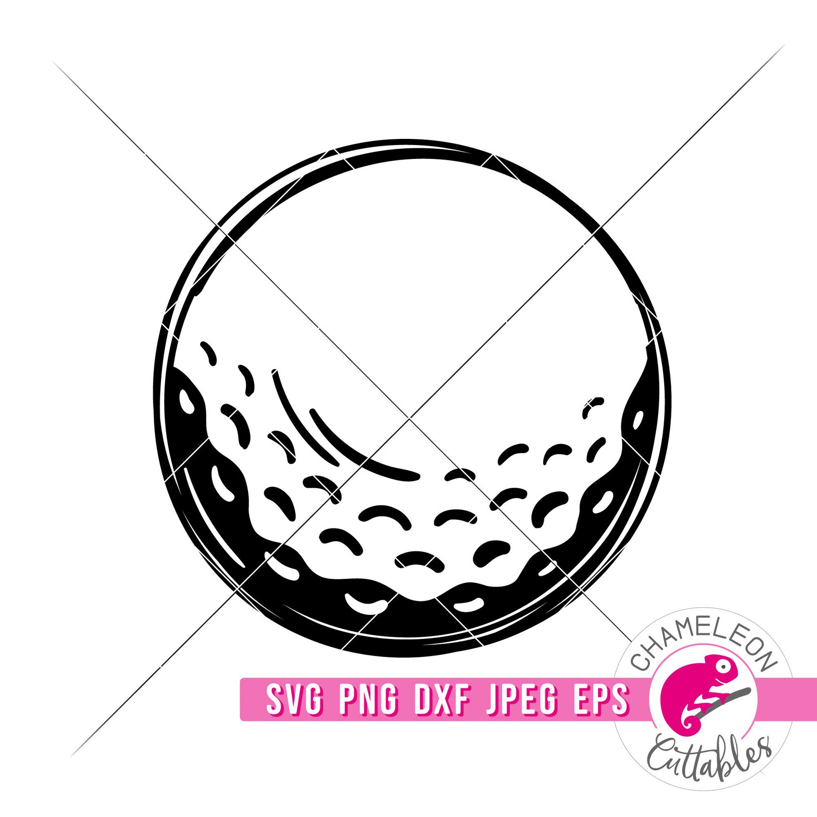 Golf Ball Design, Sketched Golf Ball SVG, Dxf, Png Cut File for Cutting ...