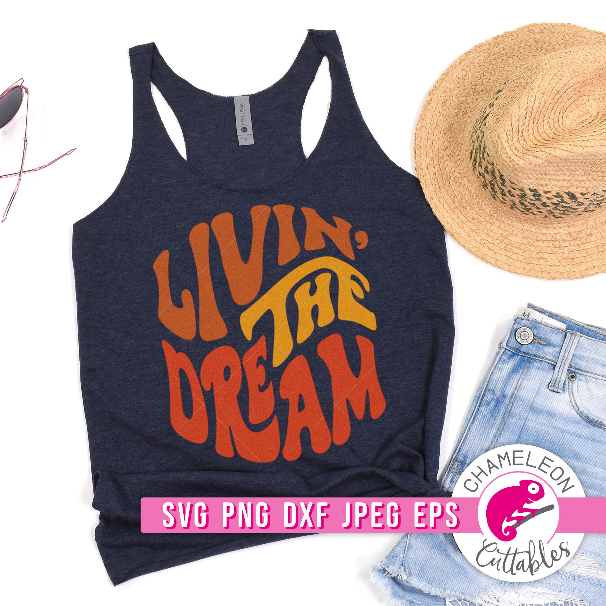 SVG PNG Dxf Jpeg Living the Dream Svg Hippie Design - Etsy