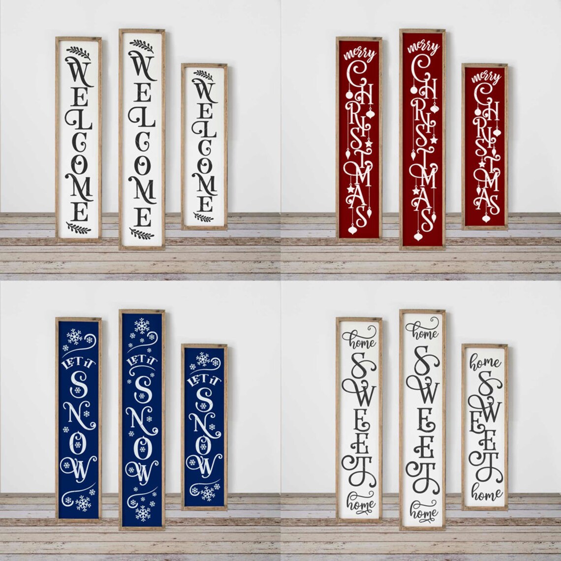 Porch Sign Bundle SVG PNG DXF Vertical Files for Long Porch - Etsy