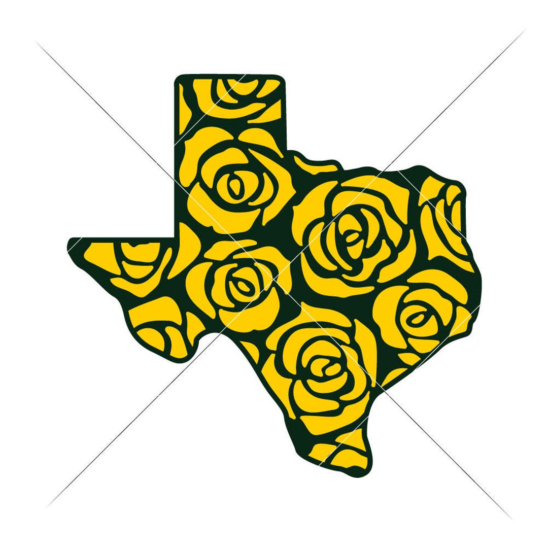 Texas Yellow Roses State SVG Dxf Png Eps Files for Cutting Machines ...