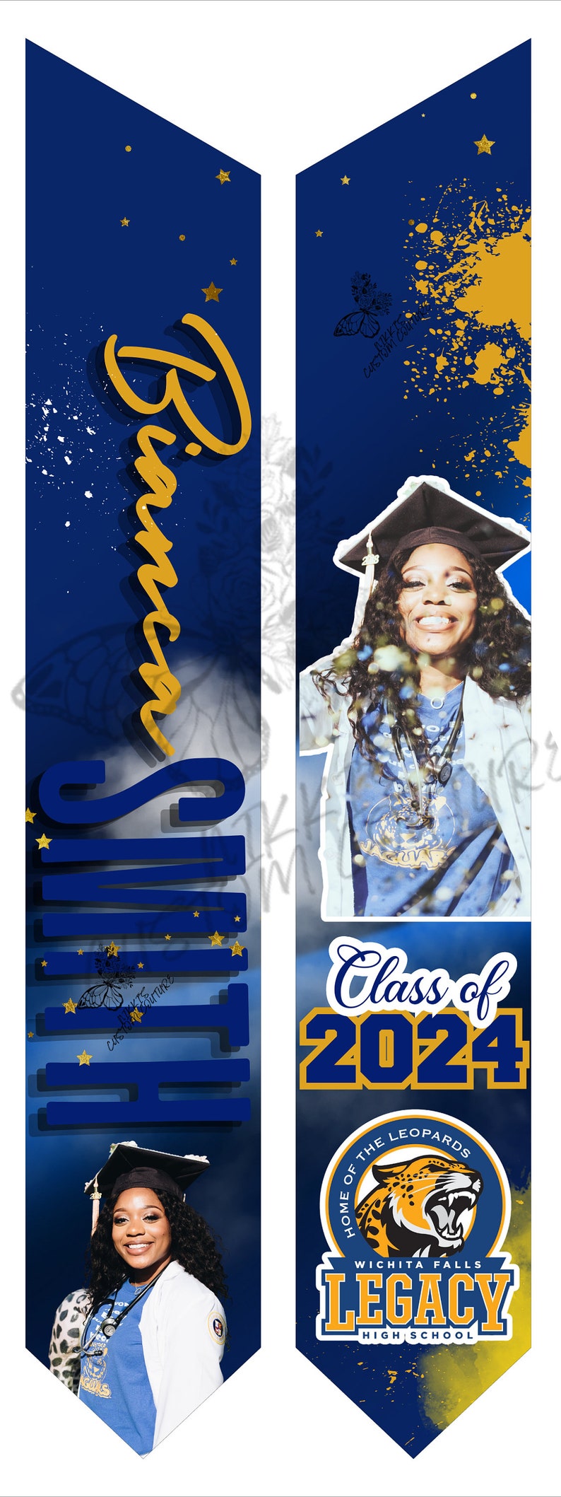 Graduation Stole Template Bundle, Grad Stole, Graduation 2024, Editable ...