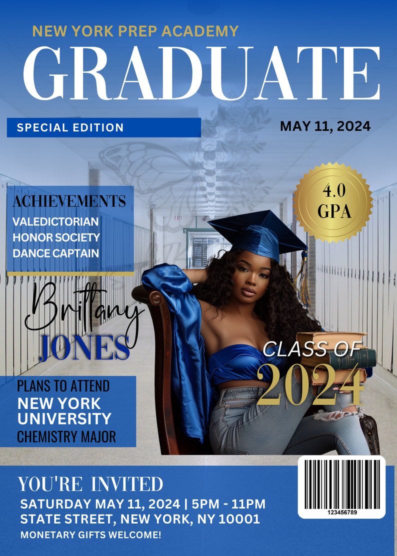 Graduation Invitation, Graduation Magazine Cover, Graduation 2024 ...