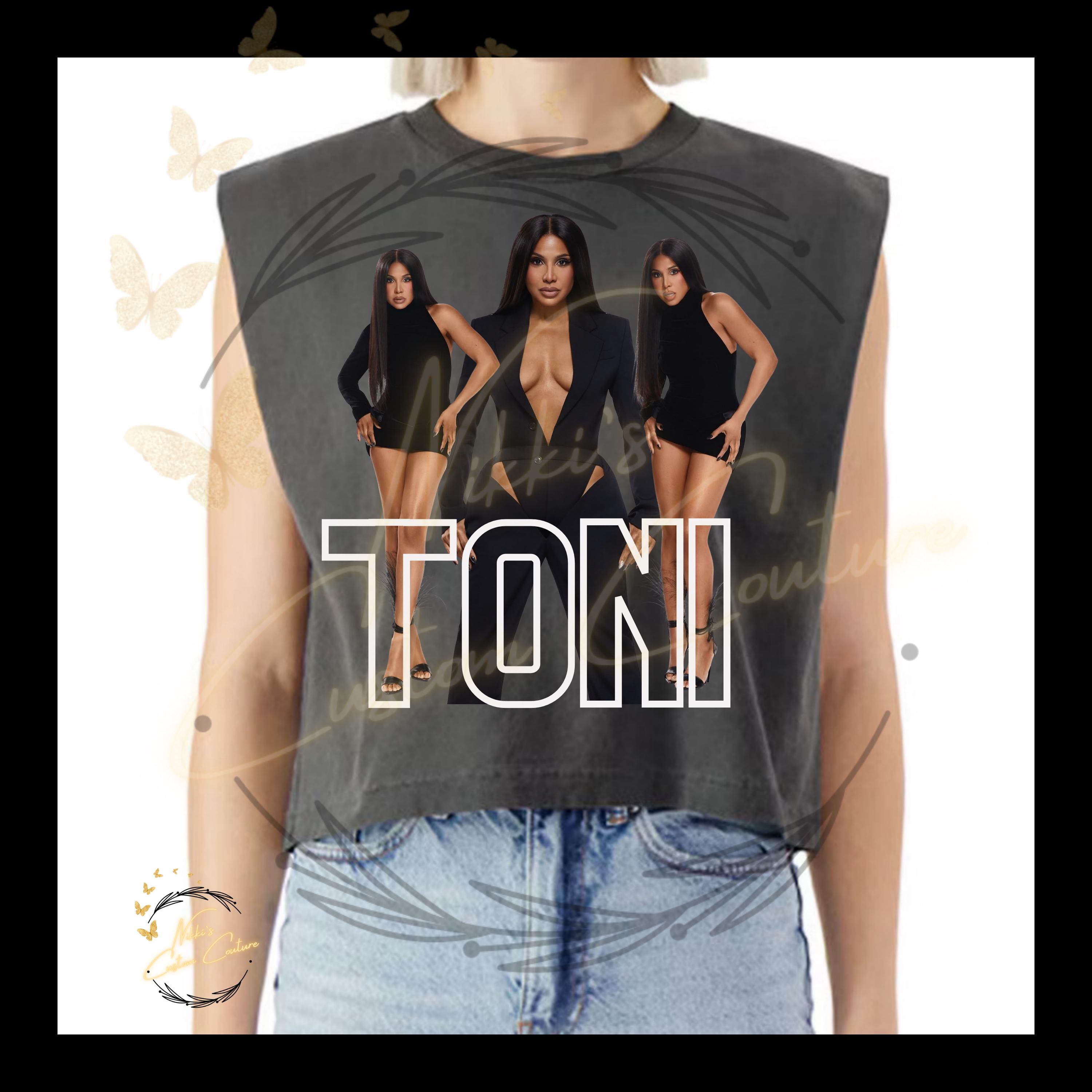 90s R&B Diva Toni Muscle Crop Tee, Vintage Inspired Faded Crop Top ...