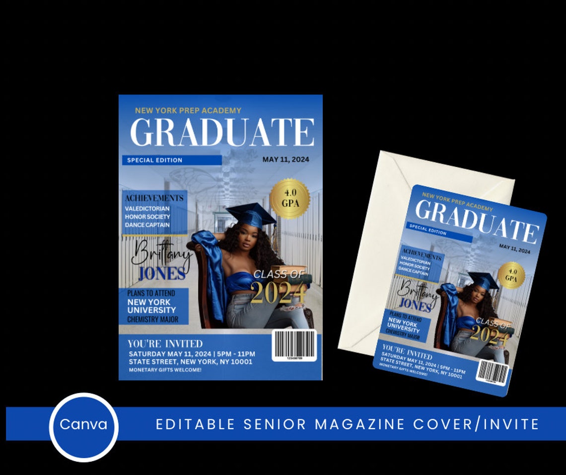 Graduation Invitation, Graduation Magazine Cover, Graduation 2024 ...
