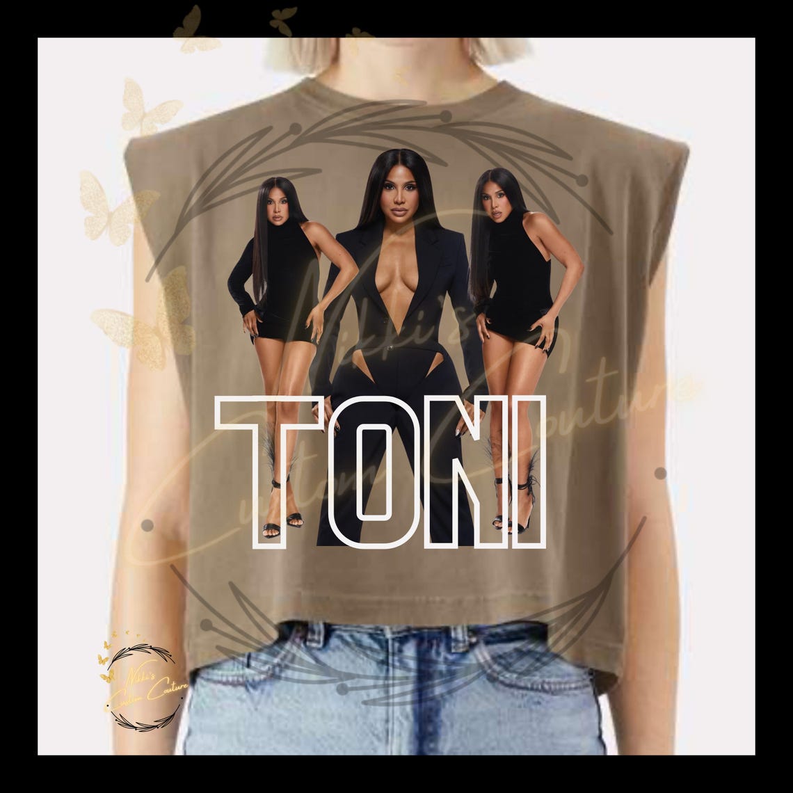 90s R&B Diva Toni Muscle Crop Tee, Vintage Inspired Faded Crop Top ...