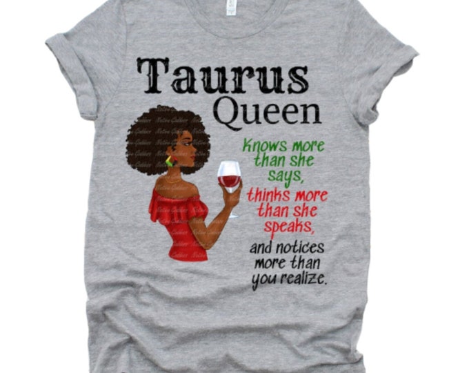 Taurus Zodiac Shirt Taurus Birthday Shirt, Taurus Queen, Black Girl ...