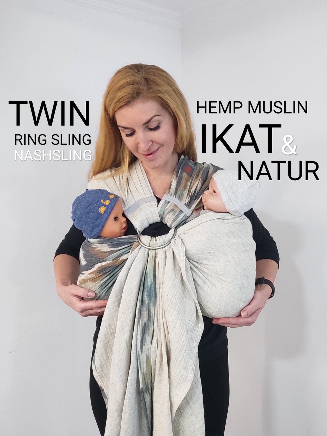 Twin Ring Sling, Twins Baby Carrier, Twins Sling for Newborn, 30 Hemp+ ...