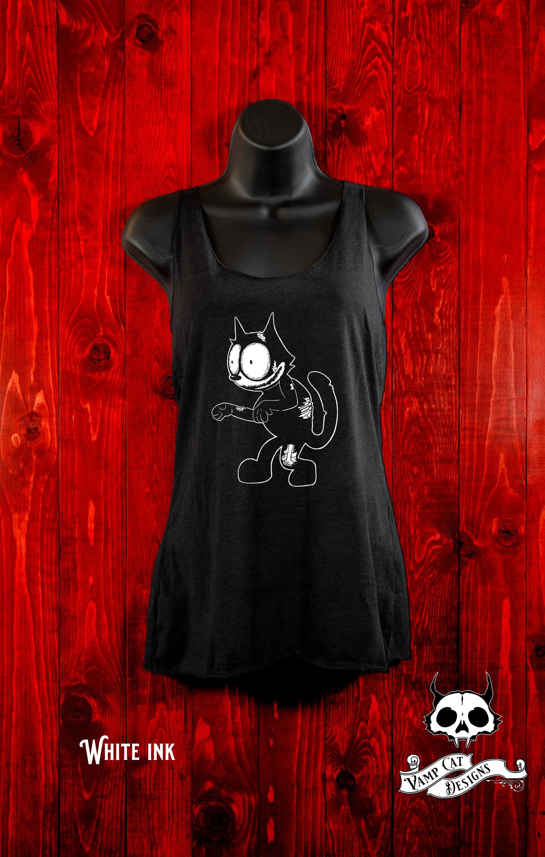 Zombie Felix-Tank Top-Felix The Cat Fan Art-Dark Apparel-Damen - Etsy.de