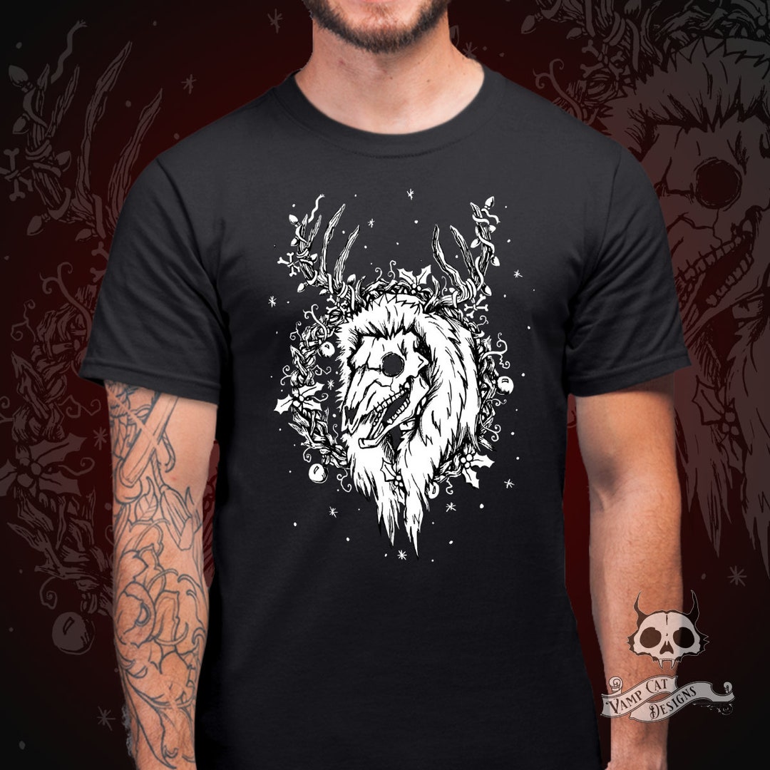 Yule Skull Deer T-shirt-unisex-witchy Christmas-animal Skull Art ...