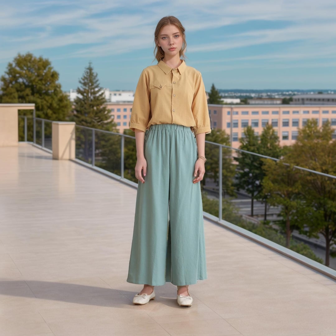 Frauen Hose Elastische Taille Baumwollhose Weiche Beiläufige Lose Boho ...