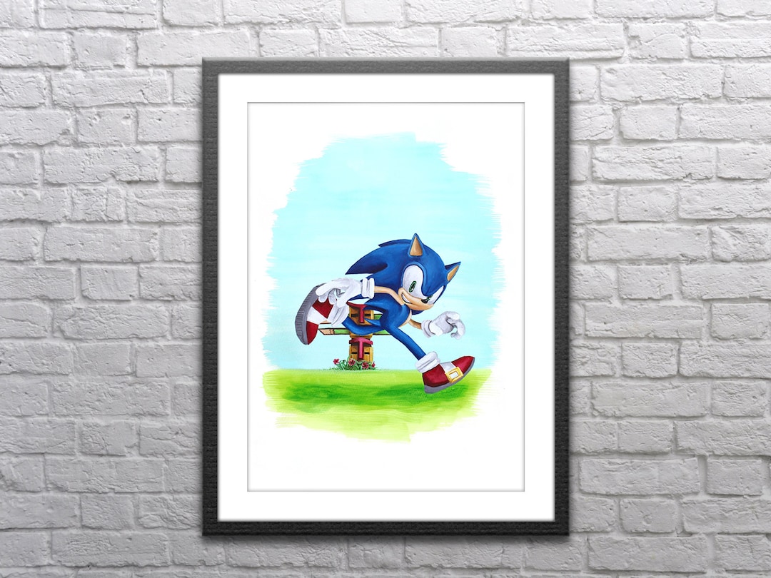 Sonic the Hedgehog Painting - Giclée Print - Etsy