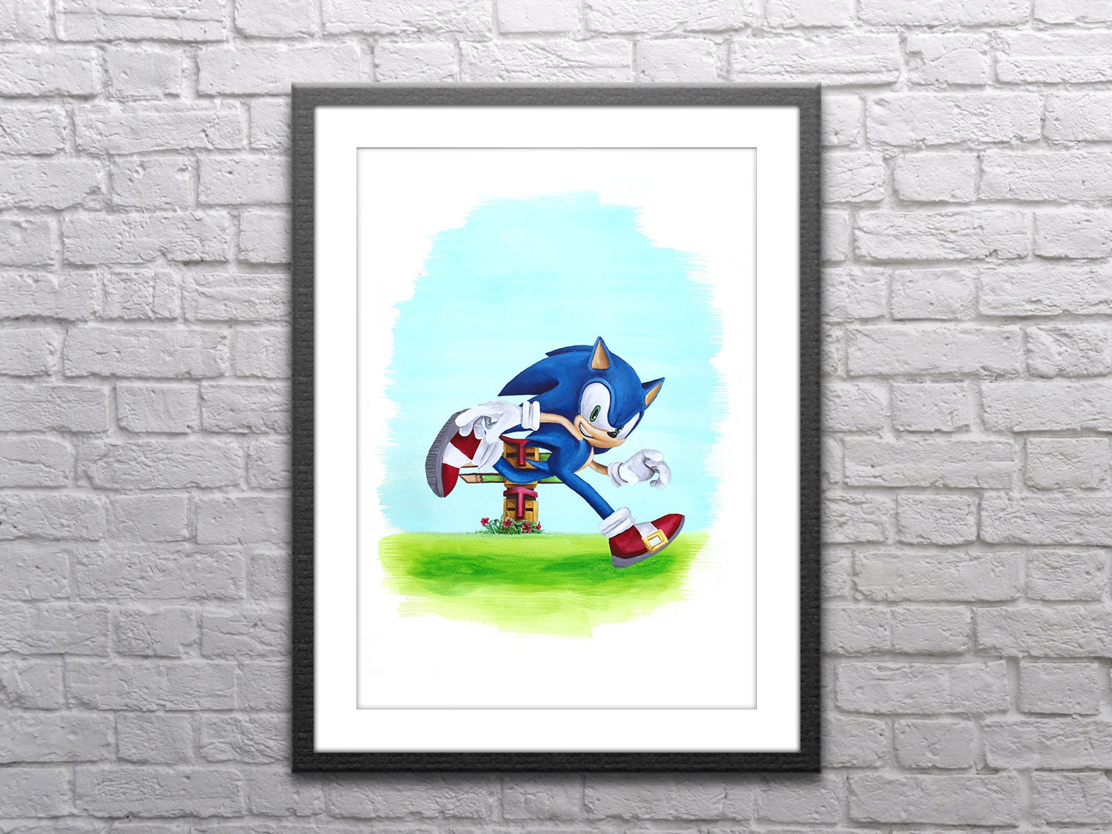 Sonic the Hedgehog Painting - Giclée Print - Etsy
