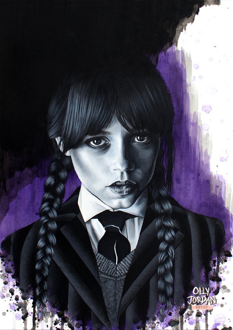 Wednesday Addams Painting Giclée Print - Etsy