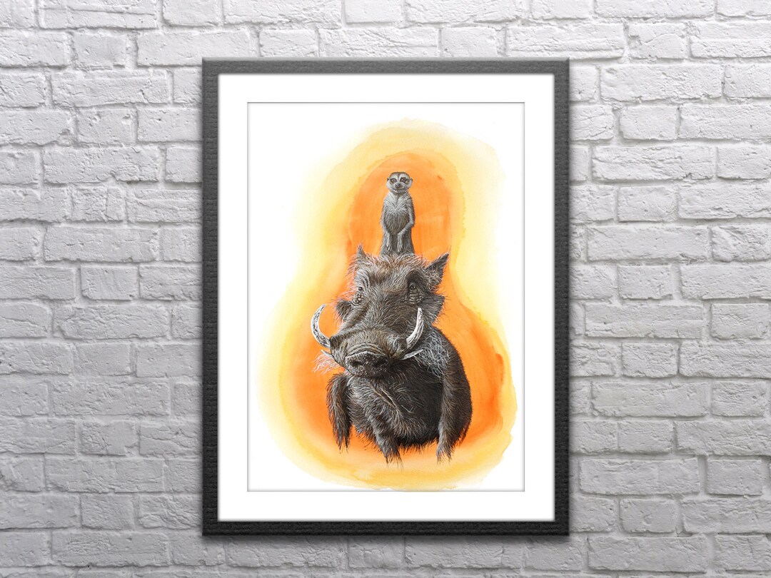 Timon and Pumbaa Painting - Giclée Print - Etsy