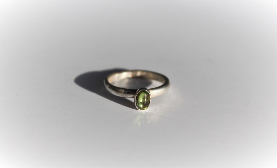 PERIDOT SILBER RING Peridot Stein Set Sterling Silber Ring - Etsy.de