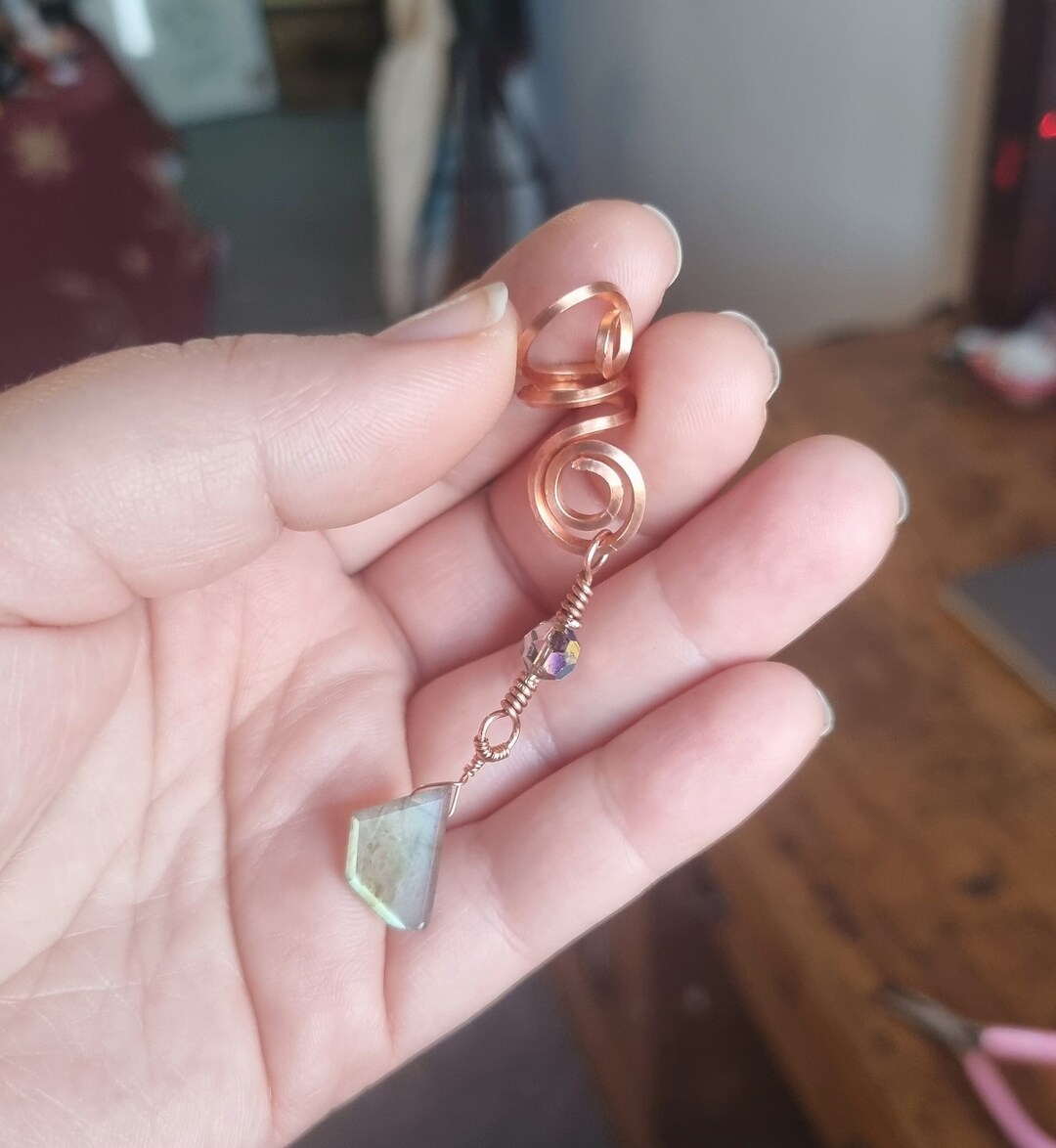 COPPER DREADLOCK ACCESSORY Hair Jewellery Labradorite on Copper - Etsy