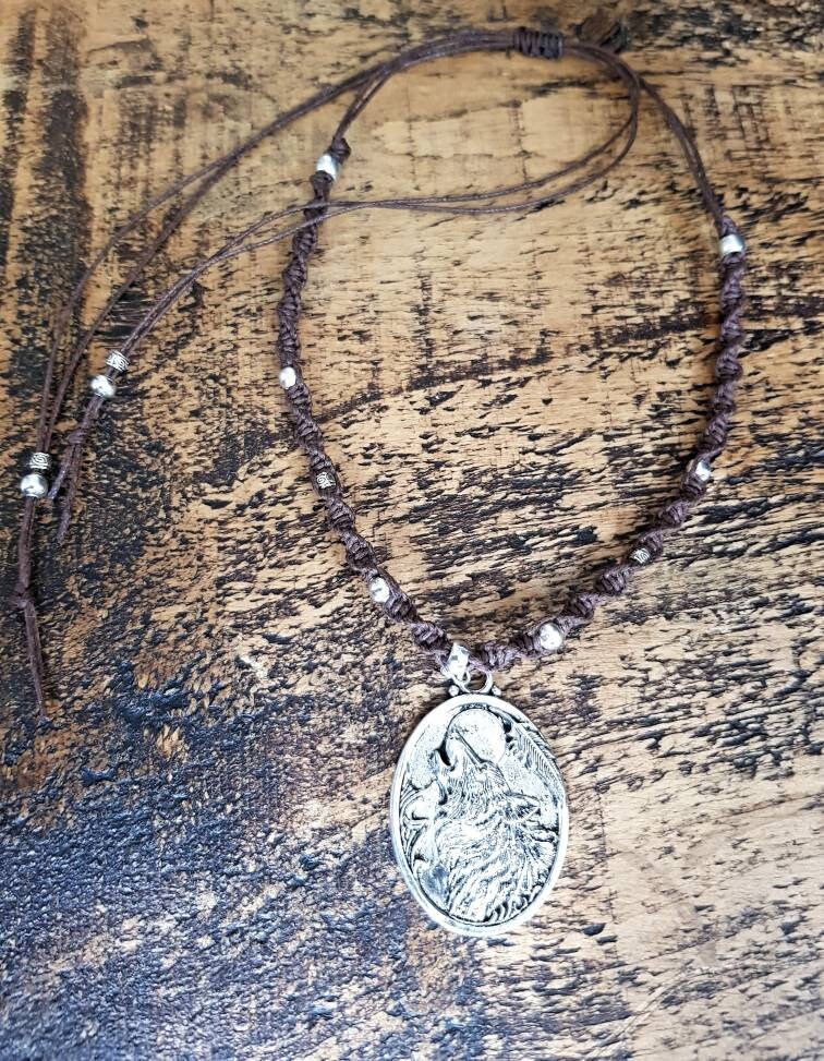 Wolf Macrame Choker Brown Light Brown Tan Cream - Etsy UK